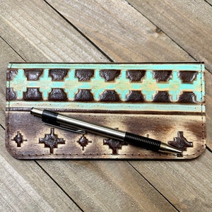 Western Genuine Leather Checkbook Cover - Etsy