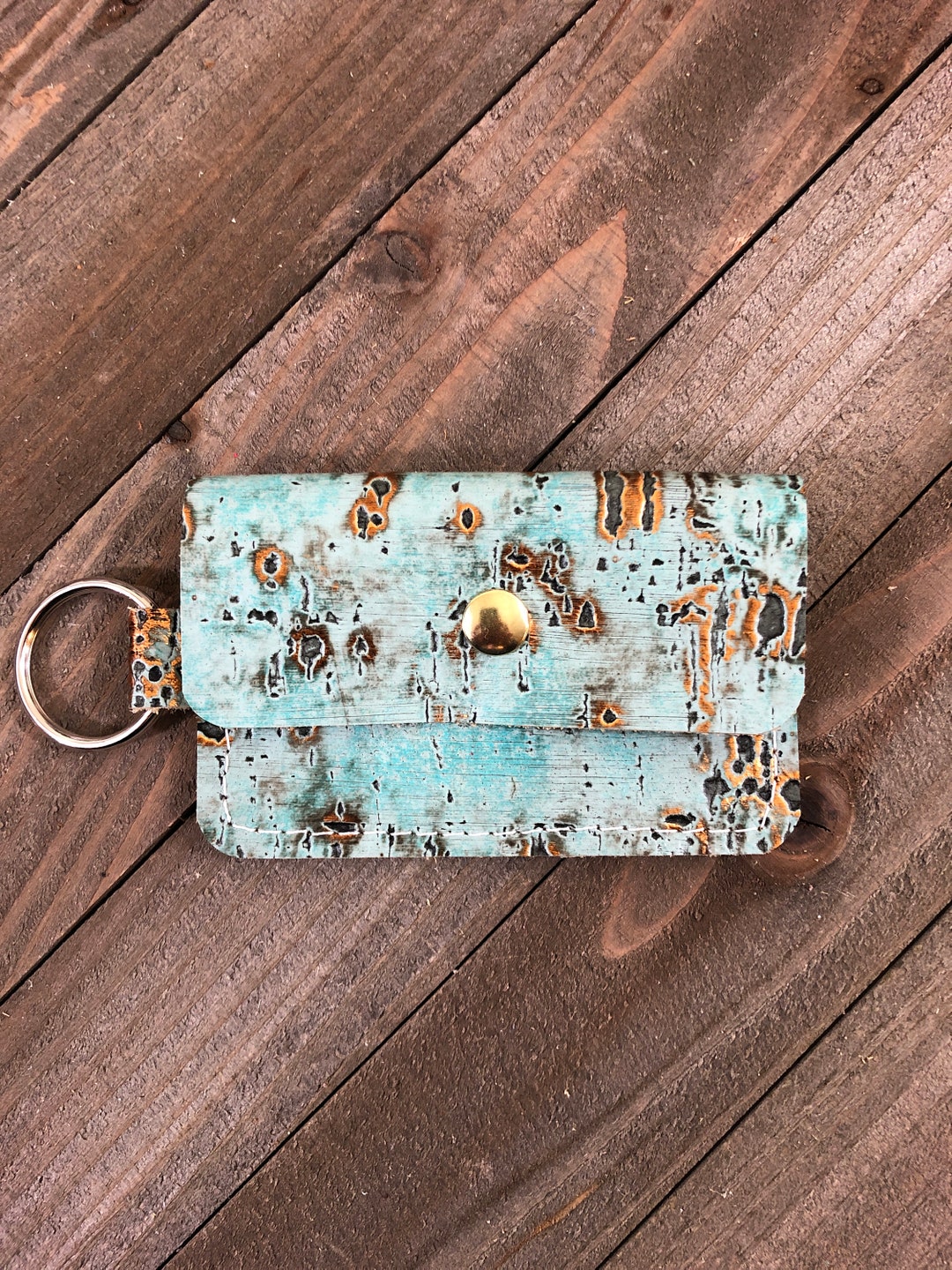 Leather Keychain Card Holder, Leather Key Fob Coin Purse - Etsy