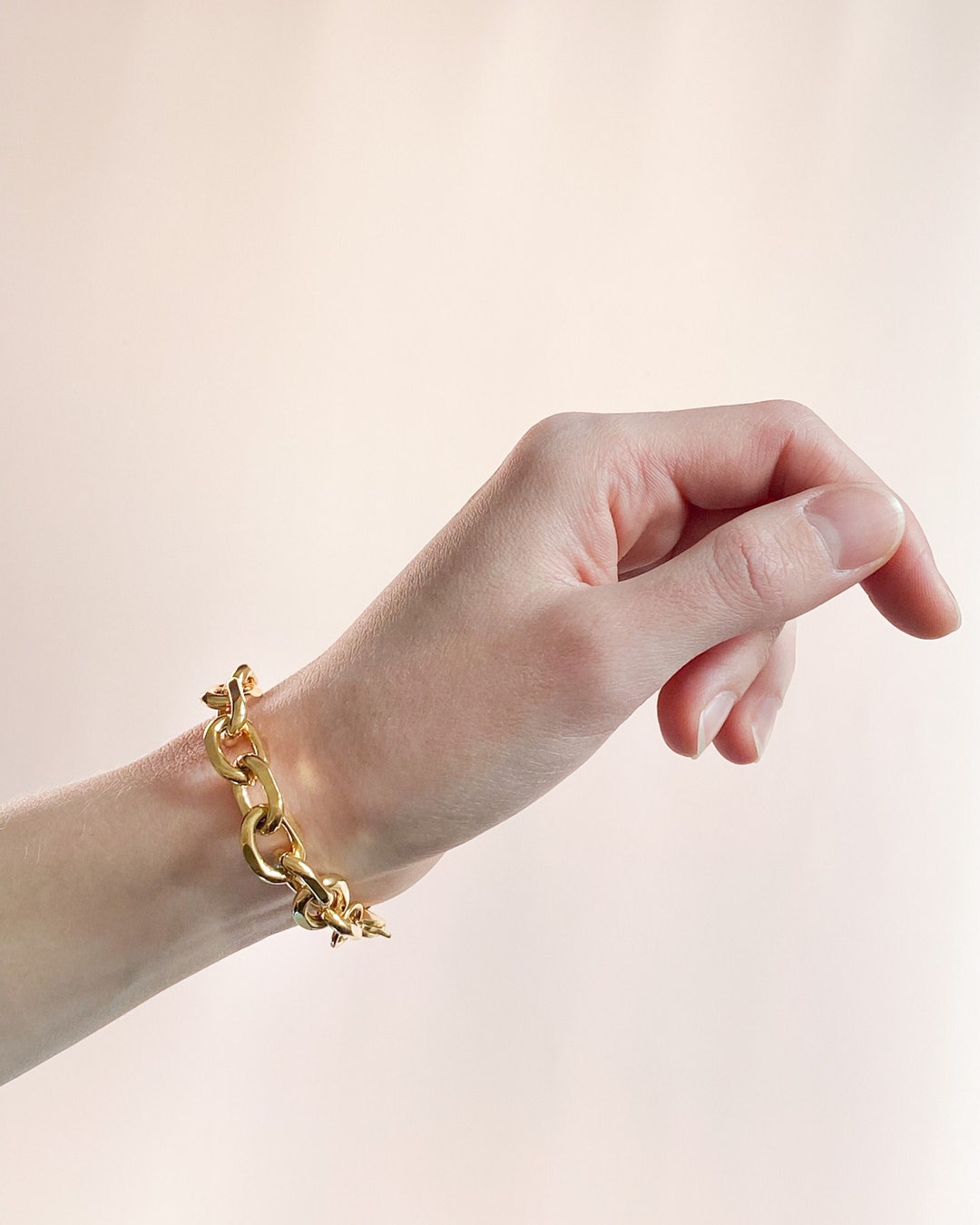 Stylish Super Heavy Chain Bracelet Big Chunky Gold Bracelet - Etsy