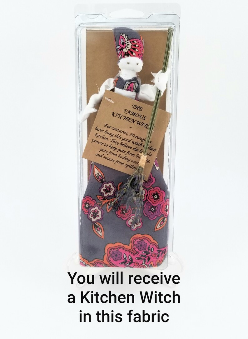 Norwegian Kitchen Witch Retro Fun Flowered Pattern in Gray | Etsy