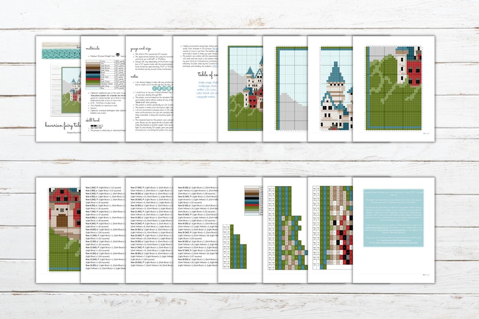 Castle C2C Crochet Pattern | Fairy Tale Graphgan | Bavarian Mountains ...