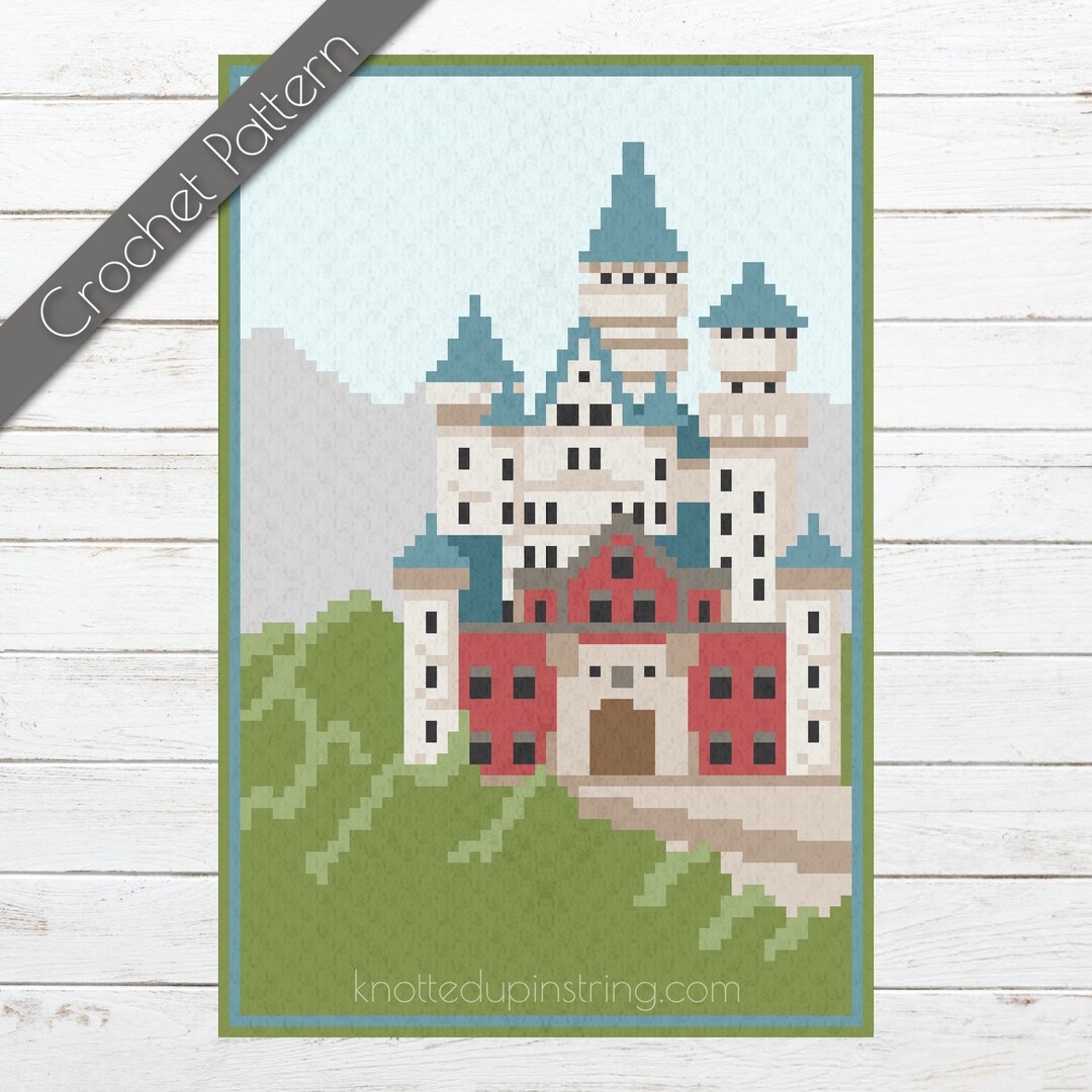 Castle C2C Crochet Pattern Fairy Tale Graphgan Bavarian Mountains ...