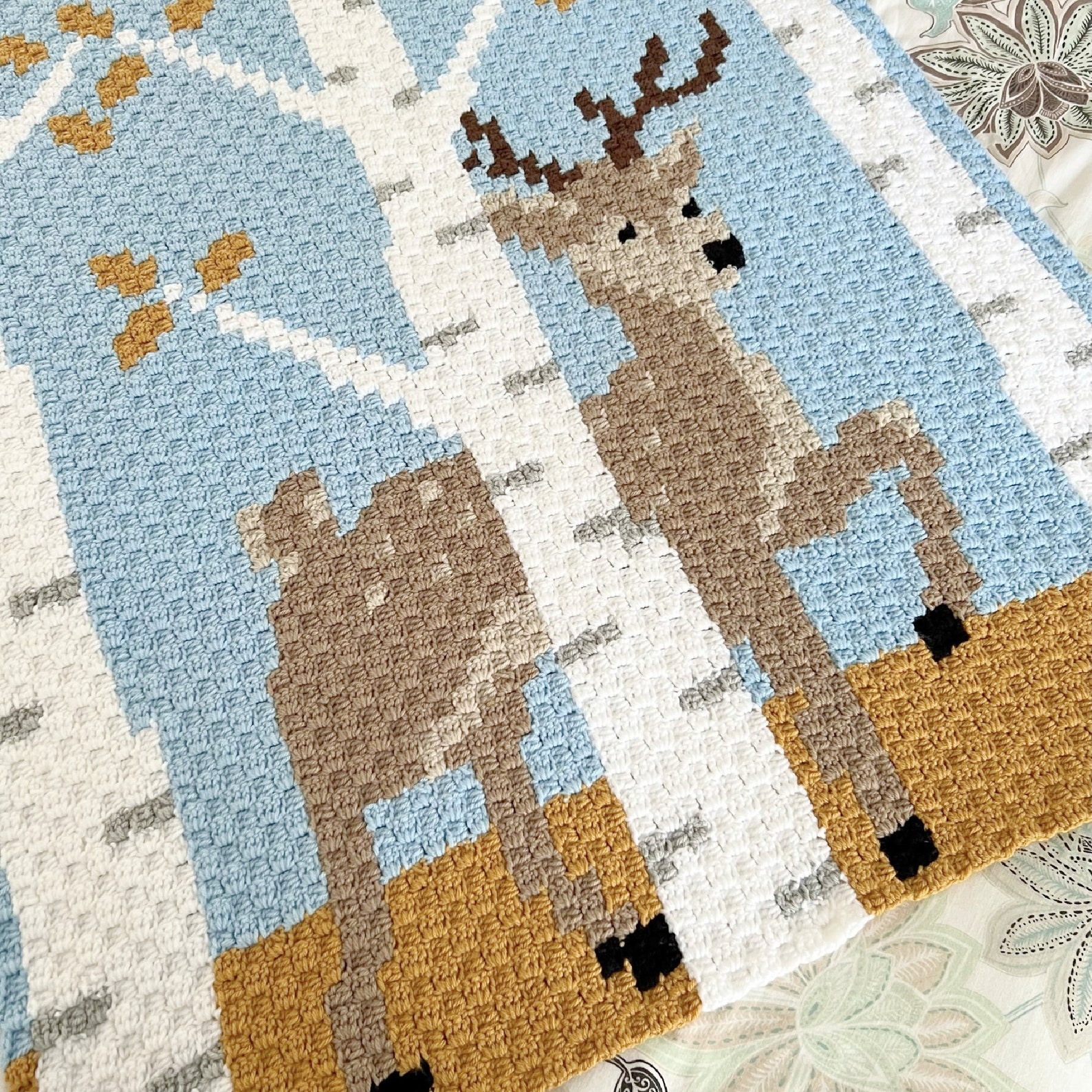 Deer C2C Crochet Pattern | Woodland Baby Blanket | Animal Graphgan ...