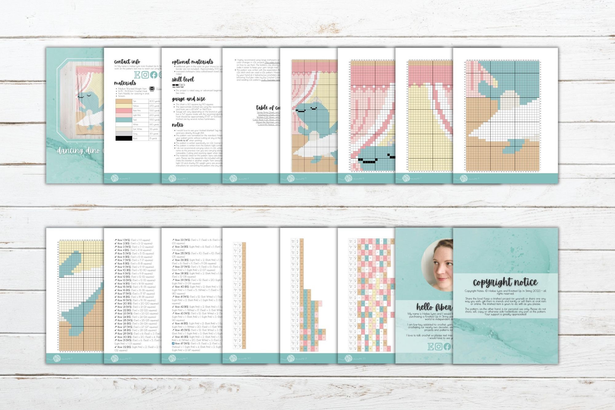 Ballerina Dinosaur C2C Crochet Pattern, Dancing Dino Corner to Corner ...