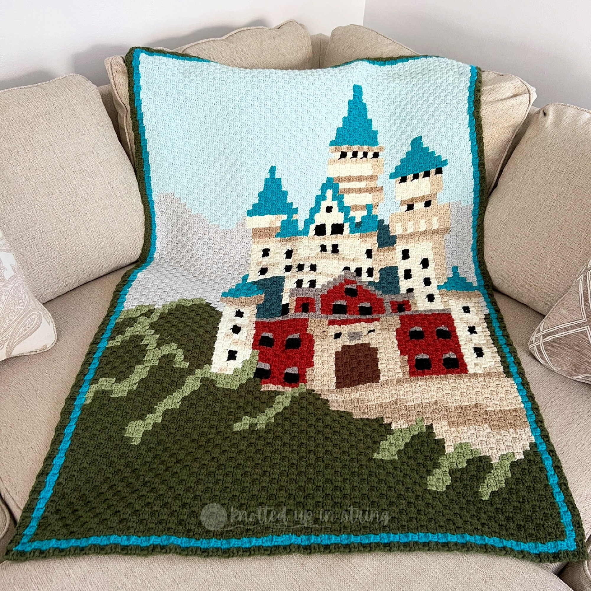 Castle C2C Crochet Pattern Fairy Tale Graphgan Bavarian Mountains ...