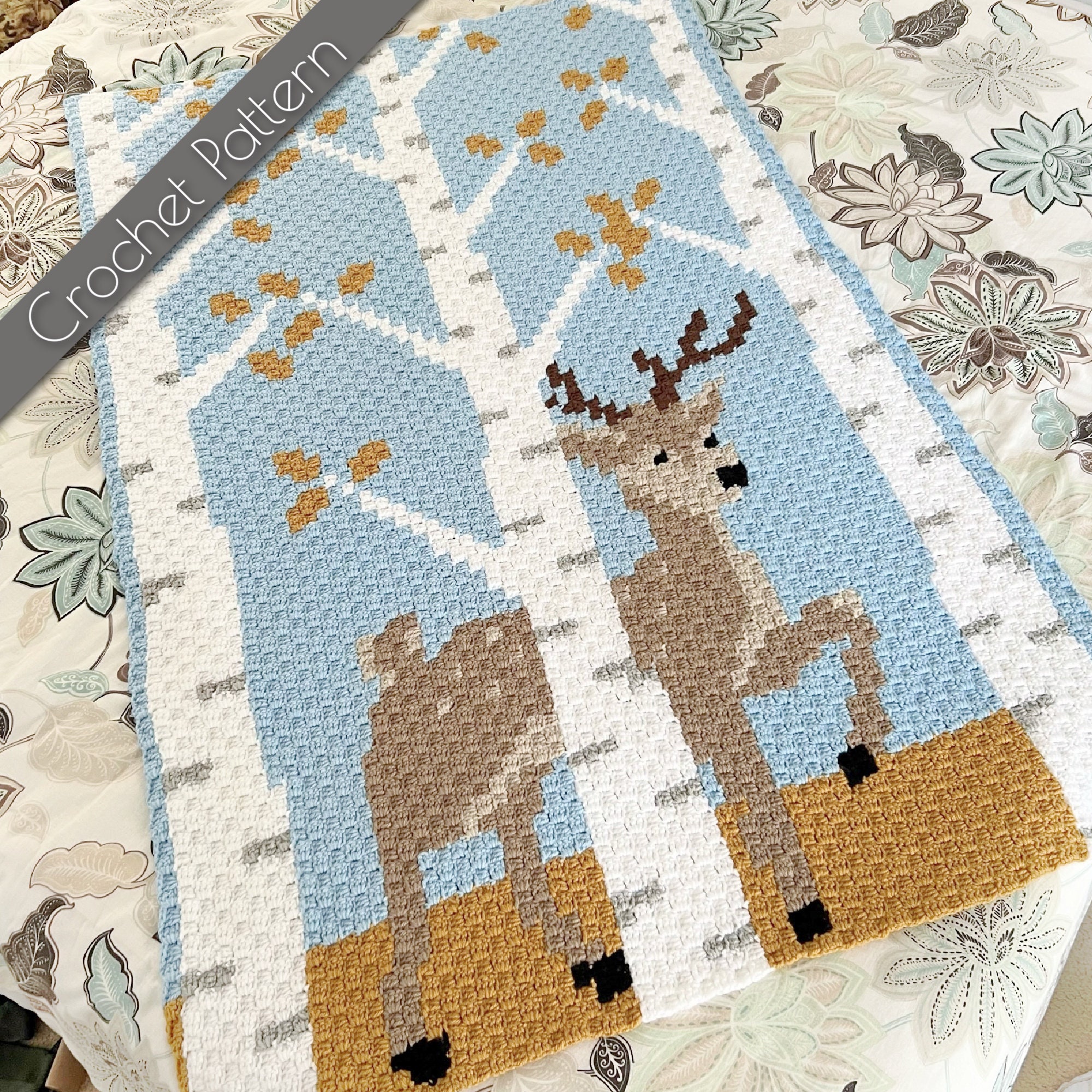 Deer C2C Crochet Pattern | Woodland Baby Blanket | Animal Graphgan ...