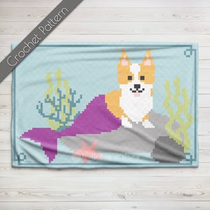 Corgi Mermaid C2C Crochet Pattern | Welsh Corgi Graphgan | Mermaid ...