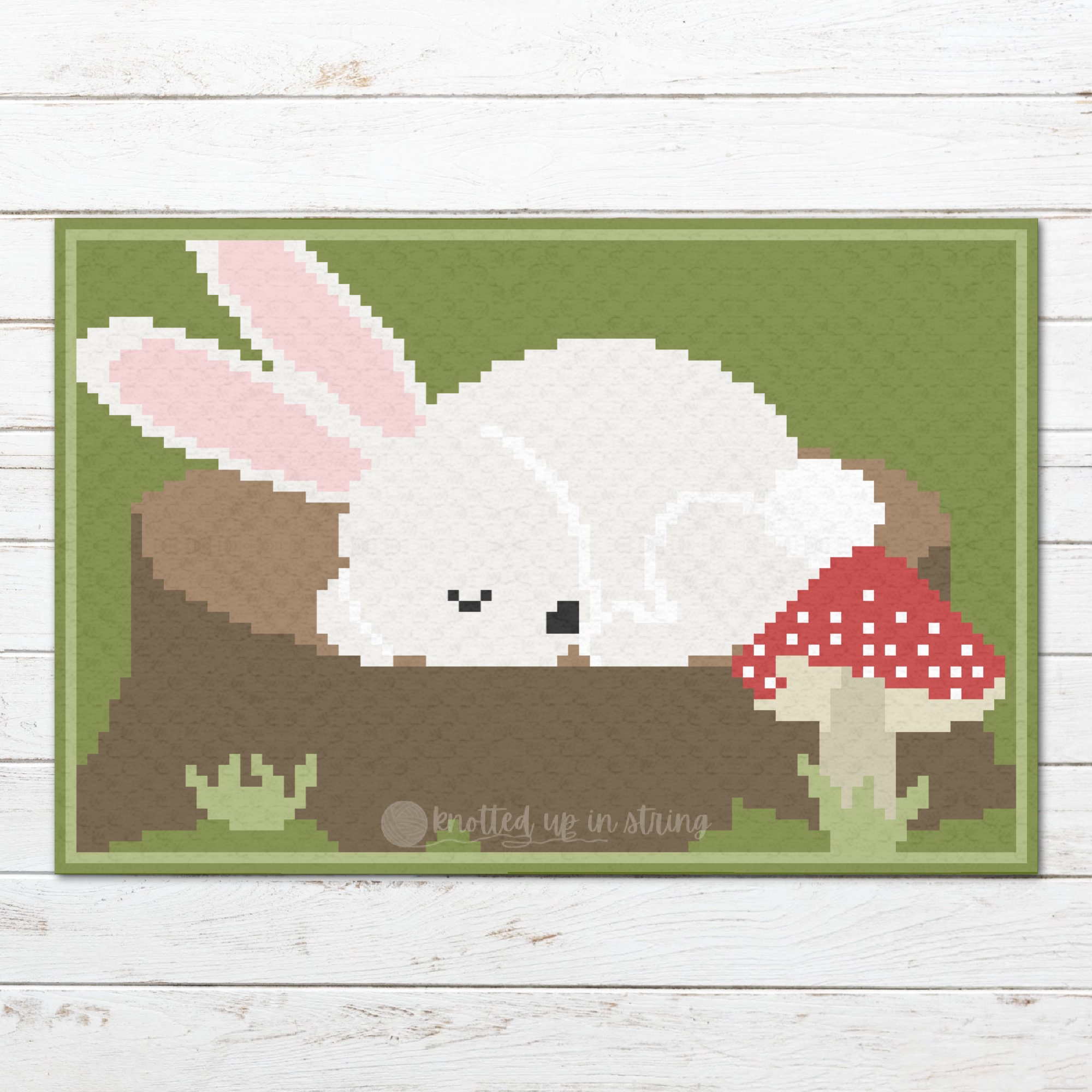 Sleepy Bunny C2C Crochet Pattern, Woodland Rabbit Graphgan, Enchanted ...
