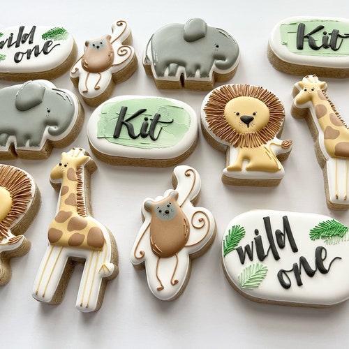 Safari Themed Cookies Wild One Cookie Jungle Animal Cookies - Etsy