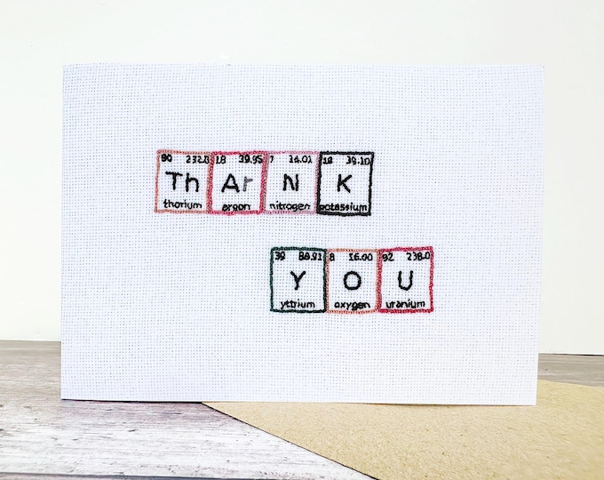 Chemistry Thank You Card, Periodic Table Card, Elements Card, Thank You ...