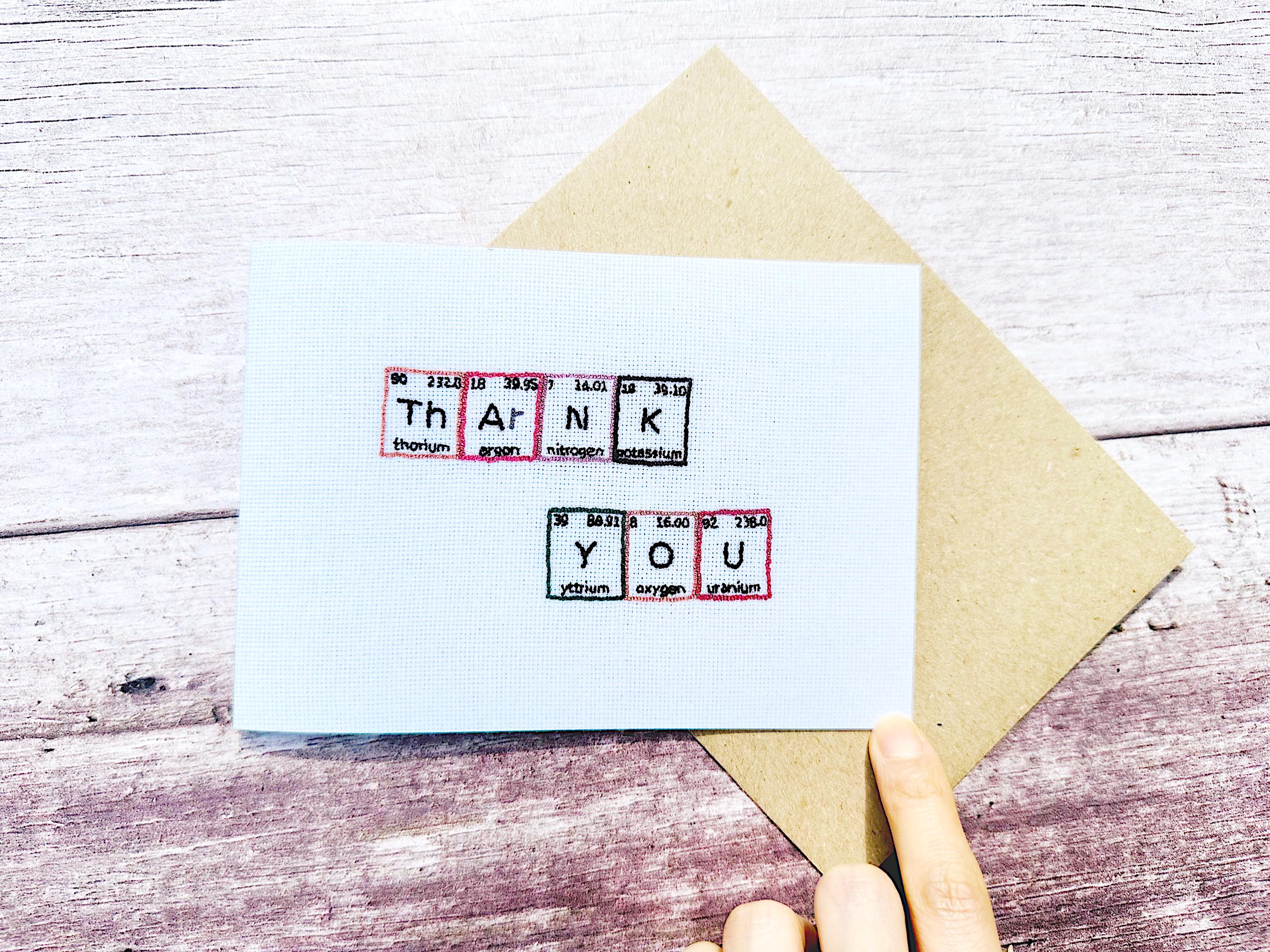 Periodic Table Thank You Greeting Card - Single - Etsy UK