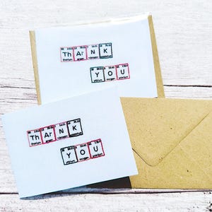 Periodic Table Thank You Greeting Card - Single - Etsy UK