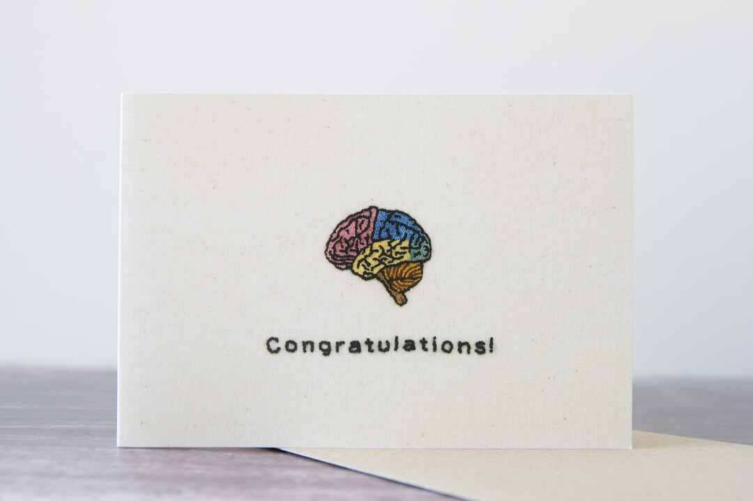 Brain Anatomy Congratulations Greeting Card - Single - Etsy UK