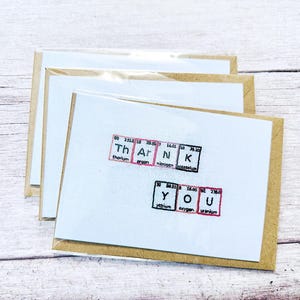 Periodic Table Thank You Greeting Card - Single - Etsy UK