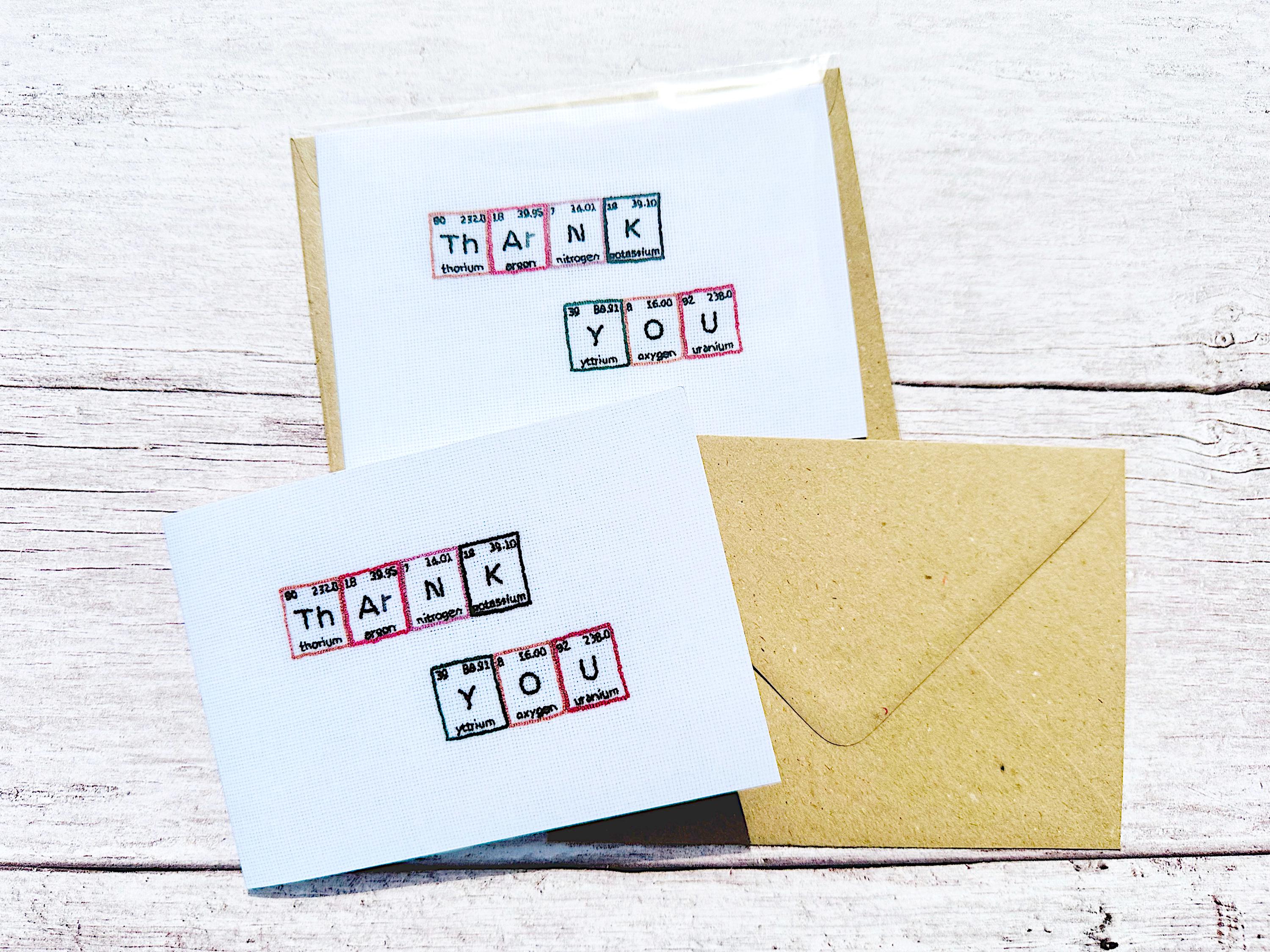 Periodic Table Thank You Greeting Card - Multiple - Etsy