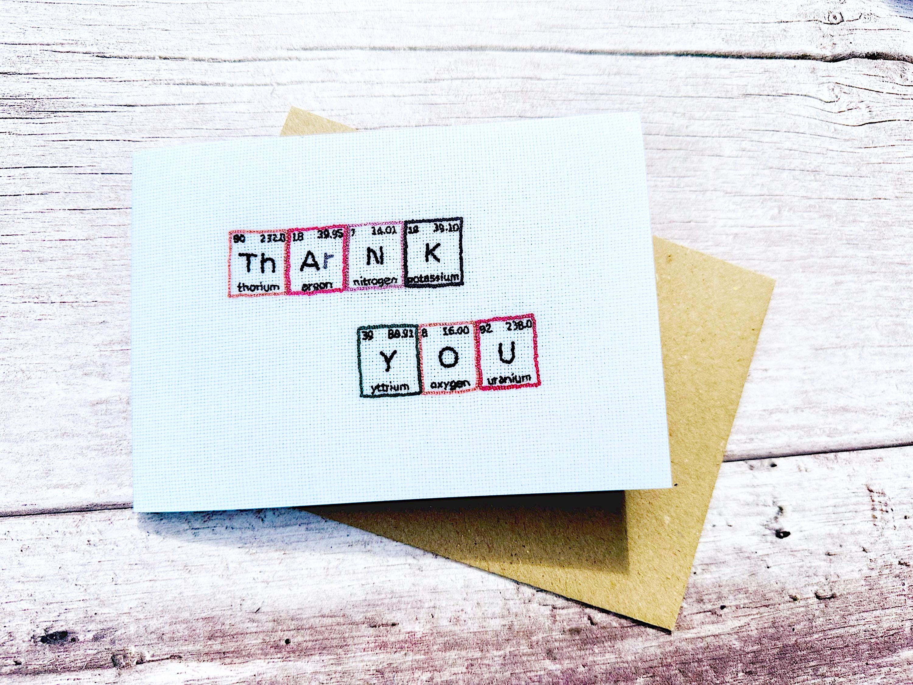 Periodic Table Thank You Greeting Card - Single - Etsy UK