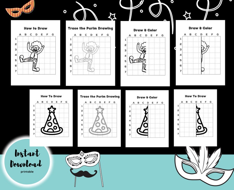 Jewish Holiday Activity Pages. Purim Kids Printable Worksheets : Purim ...