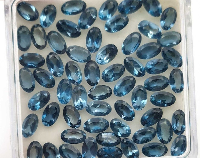 Natural London Blue Topaz Oval Cut Gemstone 3x5 MM Wholesale Lot 39 Pcs ...