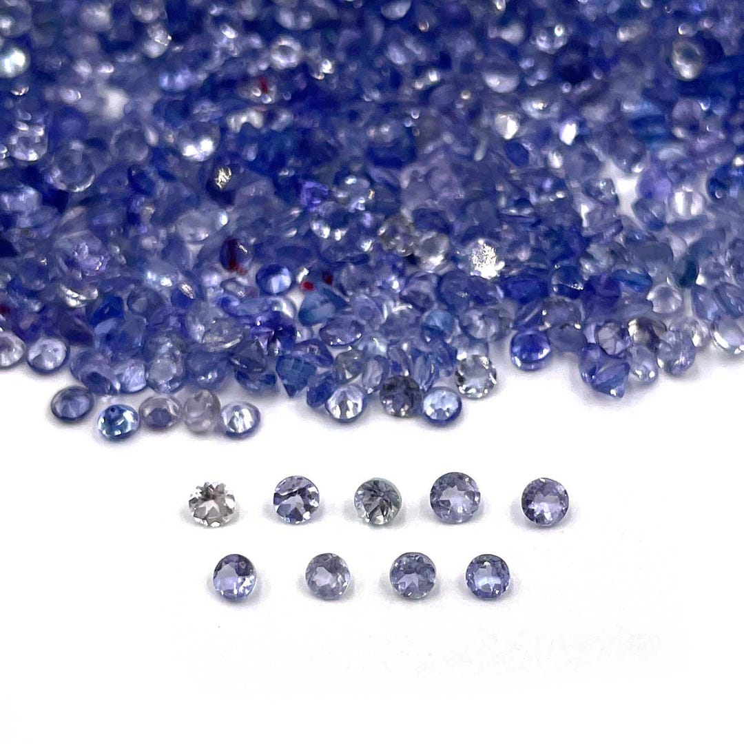 Natural Tanzanite Round Cut Loose Gemstone Lot 93 Pcs 2.20 MM 5 CT ...