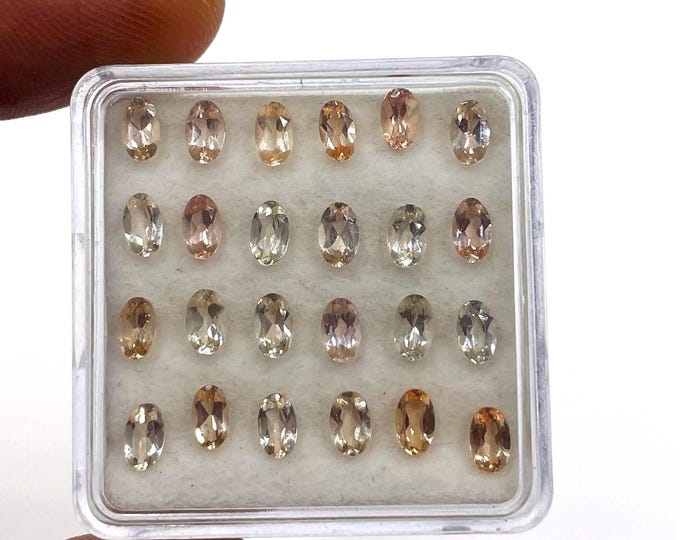 Natural Imperial Topaz Oval Cut Loose Gemstone Lot 18 Pcs 3*5 MM 5 CT ...