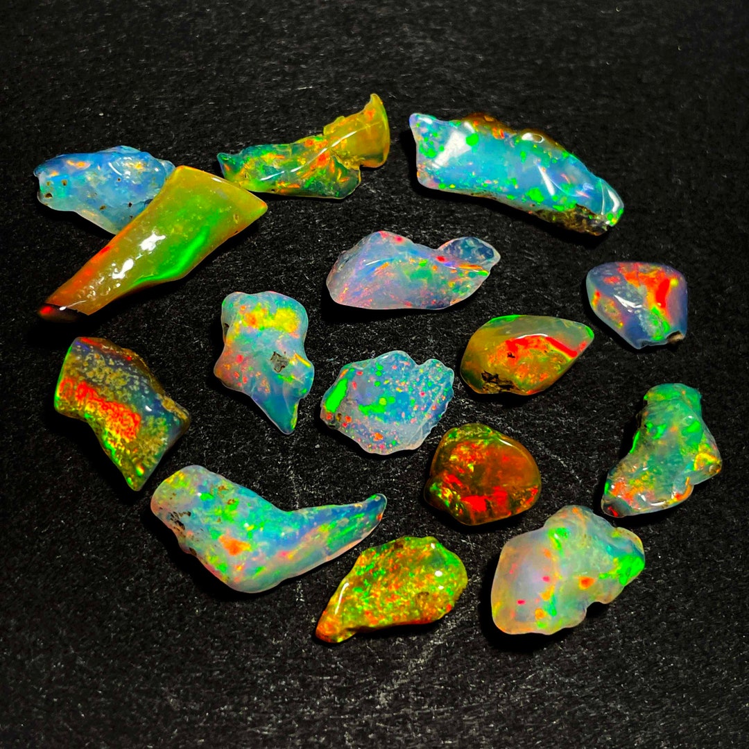 A4 Quality Ethiopian Opal Polish Rough Loose Gemstone 100 CT 4-8 Mm ...