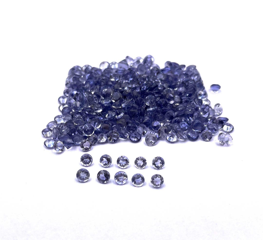 Natural Iolite Round Cut Loose Gemstone Lot 150 Pcs 2.50 MM, Iolite Cut ...