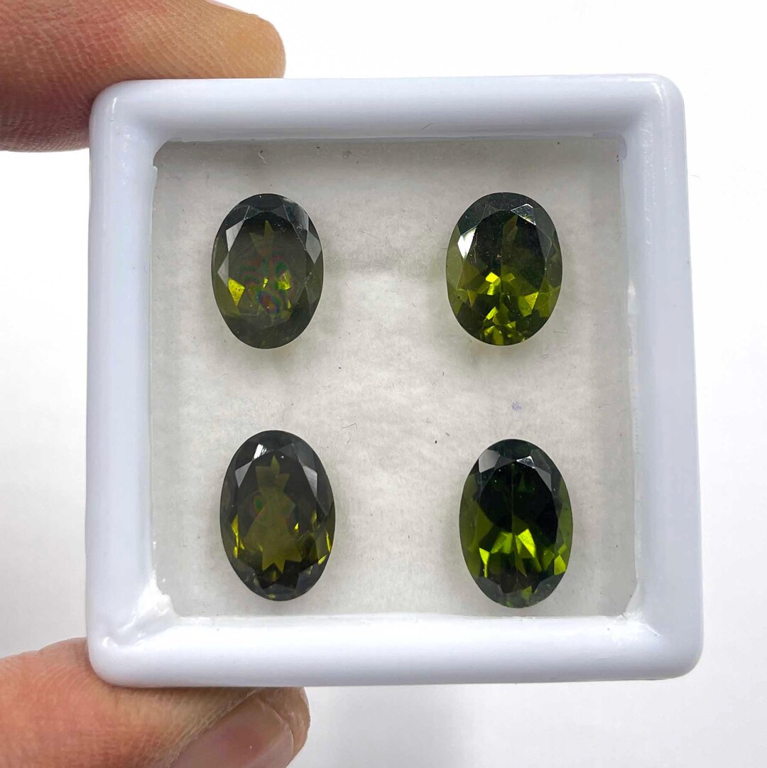 Natural Vesuvianite Oval Cut Loose Gemstone Lot 4 Pcs 8*11 MM 14.15 CT ...