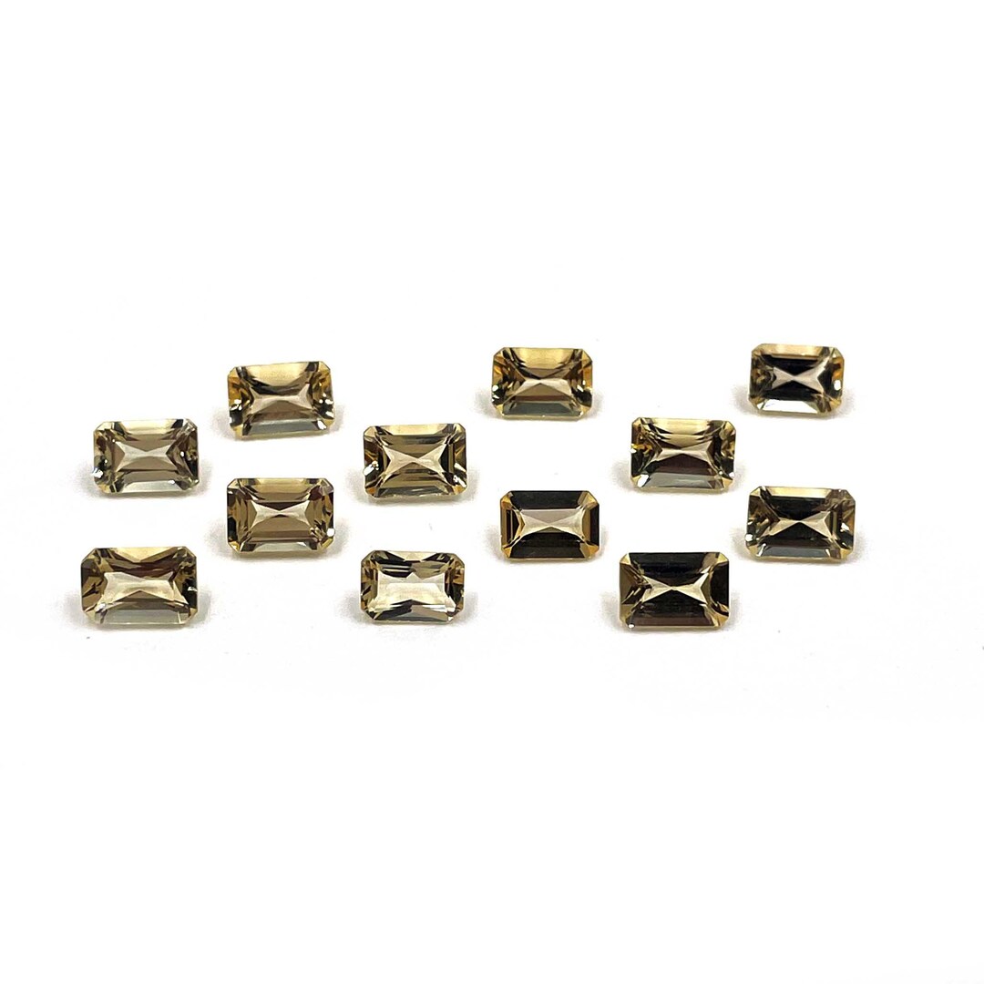 Natural Imperial Topaz Octagon Cut Loose Gemstone Lot 8 Pcs 4*6 MM 5.50 ...