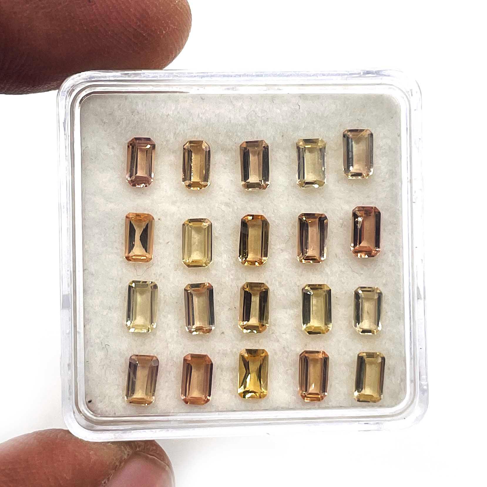 Natural Imperial Topaz Octagon Cut Loose Gemstone Lot 18 Pcs 3*5 MM 5 ...