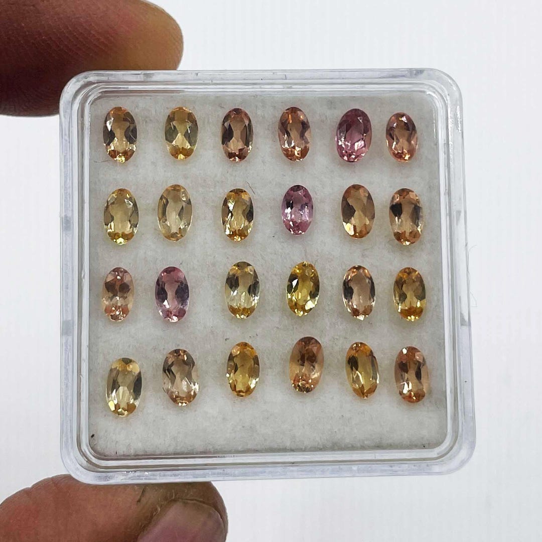 Natural Imperial Topaz Oval Cut Loose Gemstone Lot 23 Pcs 3*5 MM 5 CT ...