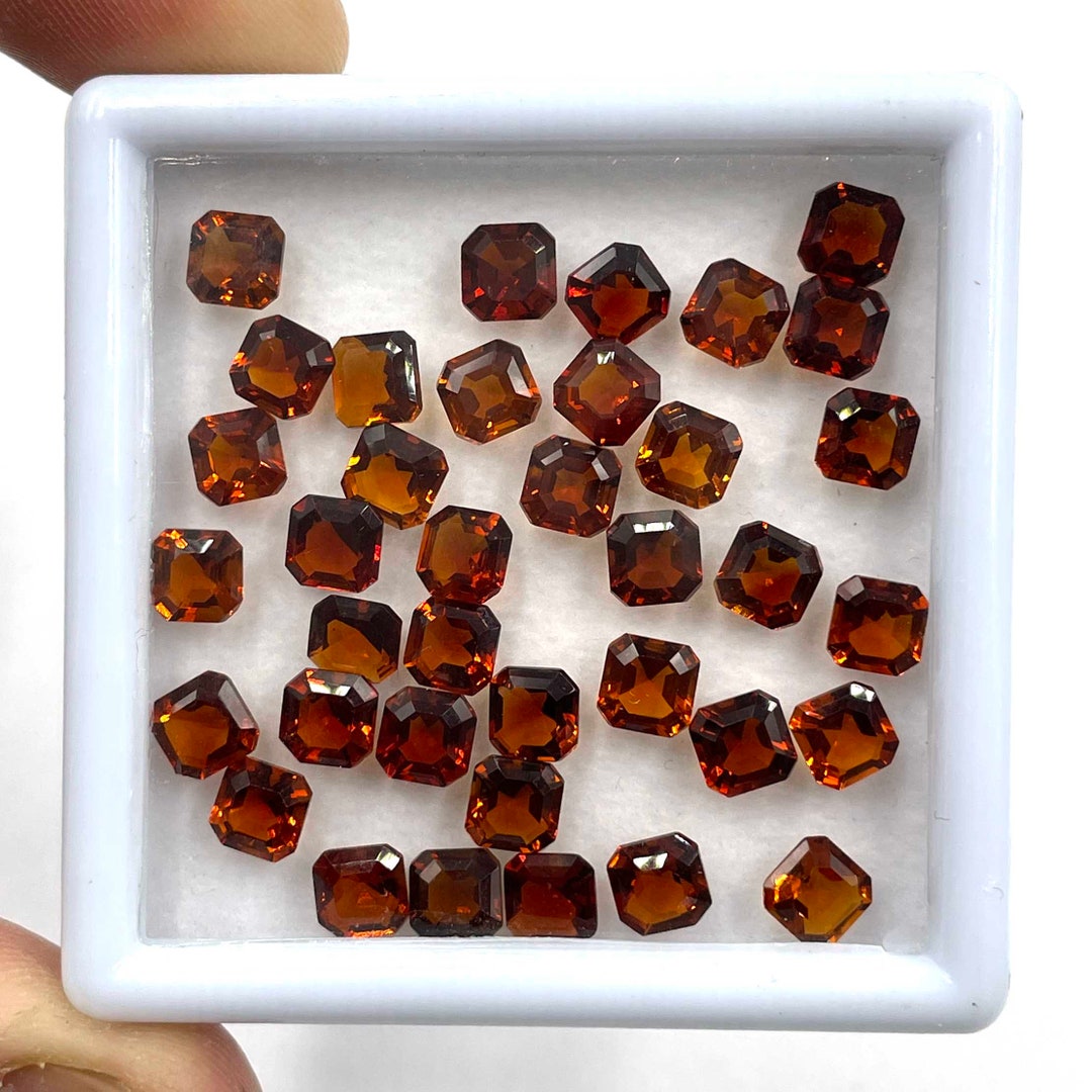 Natural Brandy Citrine Octagon Cut Loose Gemstone Lot 9 Pcs 5 MM 5 CT ...
