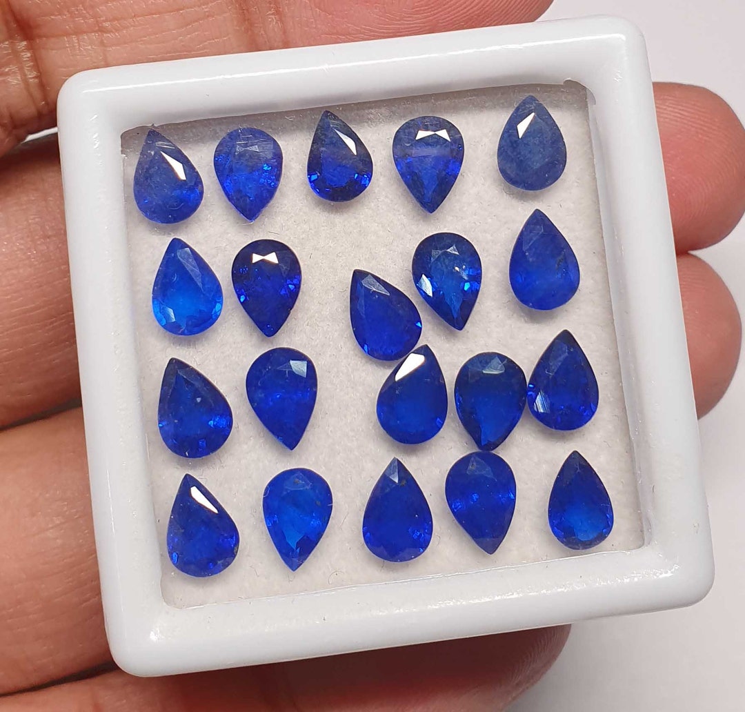 Natural Blue Spinel Pear Cut Loose Gemstone Lot 12 Pcs 5*7 MM 8 CT ...