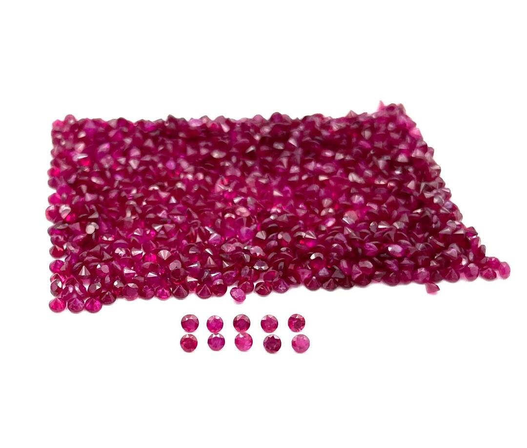 Natural Ruby Round Cut Loose Gemstone Lot 29 Pcs 1.80 MM 1 CT, Red Ruby ...