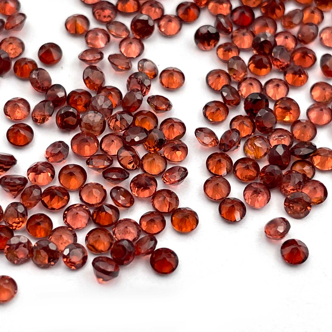 Natural Red Garnet Cut Loose Gemstone Lot 100 Pcs 2.50 MM, Red Color ...
