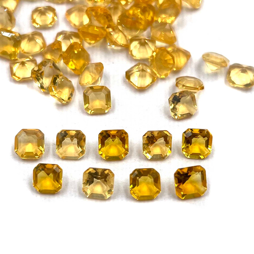 Natural Mexican Fire Opal Octagon Cut Loose Gemstone Lot 23 Pcs 4 MM 5 ...