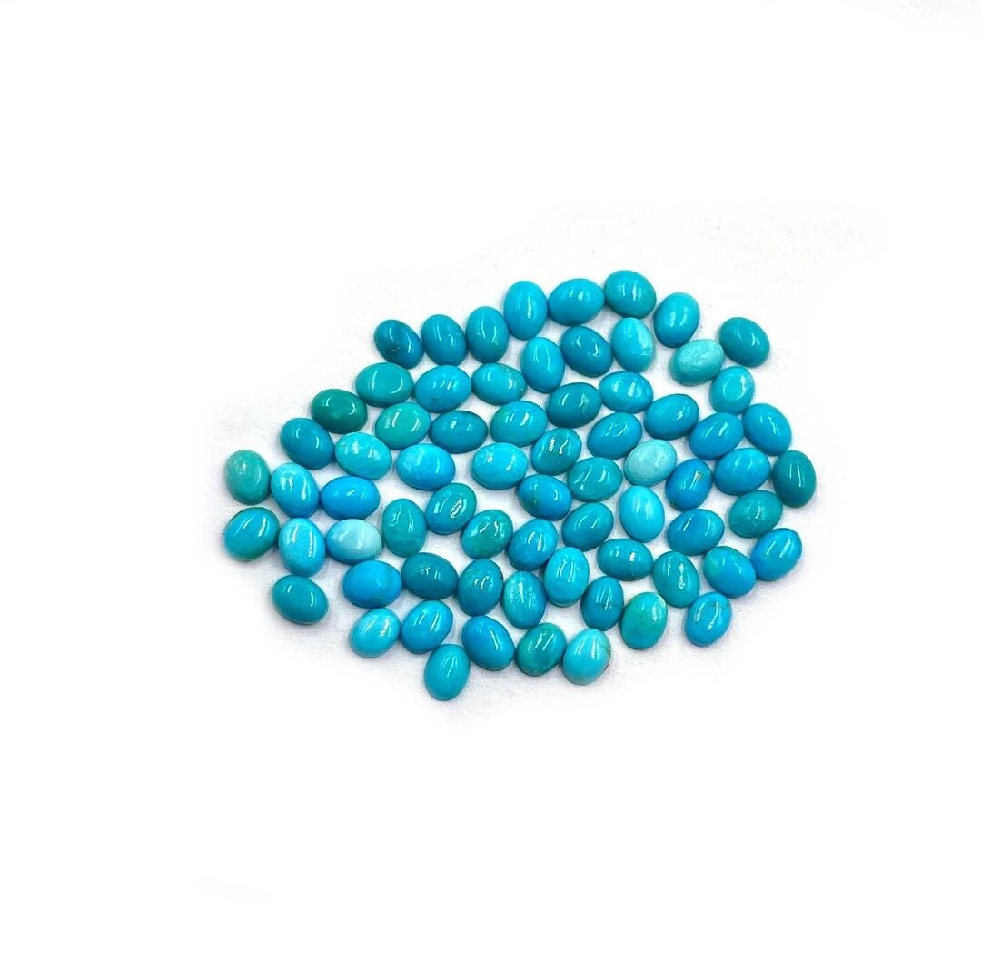Natural Sleeping Beauty Turquoise Oval Cabs Loose Stone Lot 60 Pcs 3*4 ...