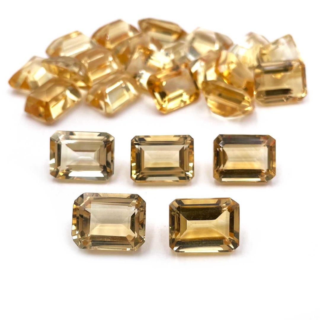 Natural Citrine Octagon Cut Loose Gemstone Lot 3 Pcs 12*15-12*16 MM 35 ...