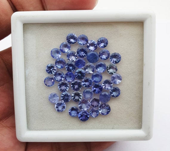 Natural Tanzanite Round Cut Loose Gemstone Lot 10 Pcs 5 MM - Etsy