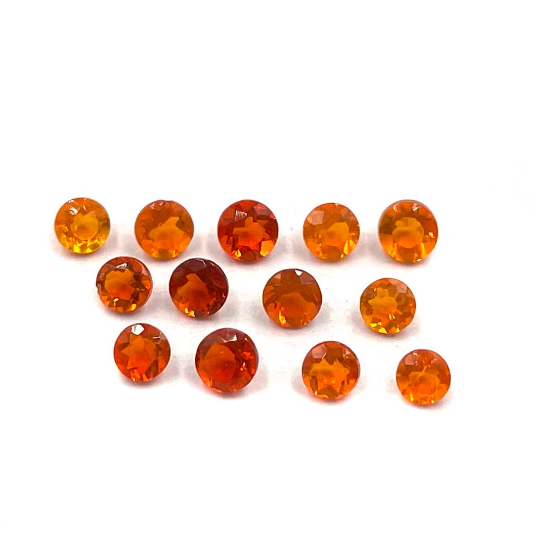 Natural Mexican Fire Opal Round Cut Loose Gemstone Lot 105 Pcs 2.50 MM ...