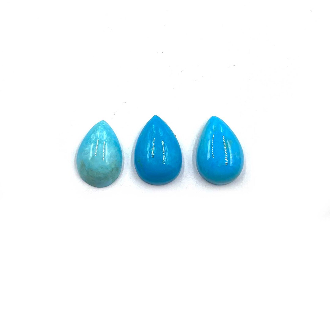 Natural Sleeping Beauty Turquoise Pear Cabs Loose Stone Lot 3 Pcs 10*15 ...