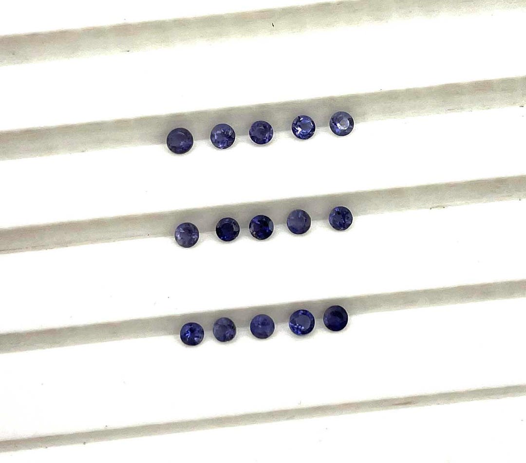Natural Iolite Round Cut Loose Gemstone Lot 100 Pcs 2 MM, Iolite Cut ...