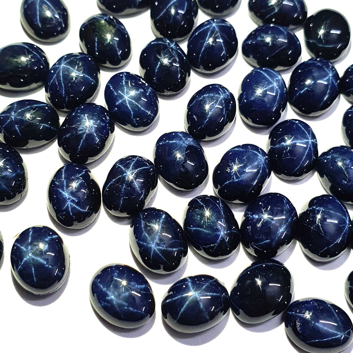 Star Blur Sapphire Oval Cabochon Gemstone 3 Pcs 7x9 MM 8 CT - Etsy
