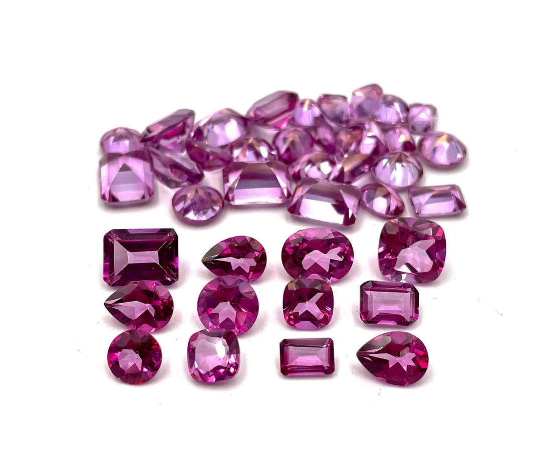 Natural Coated Pink Topaz Mix Shape Cut Gemstone Lot 5 Pcs 4*6-8*10 MM ...
