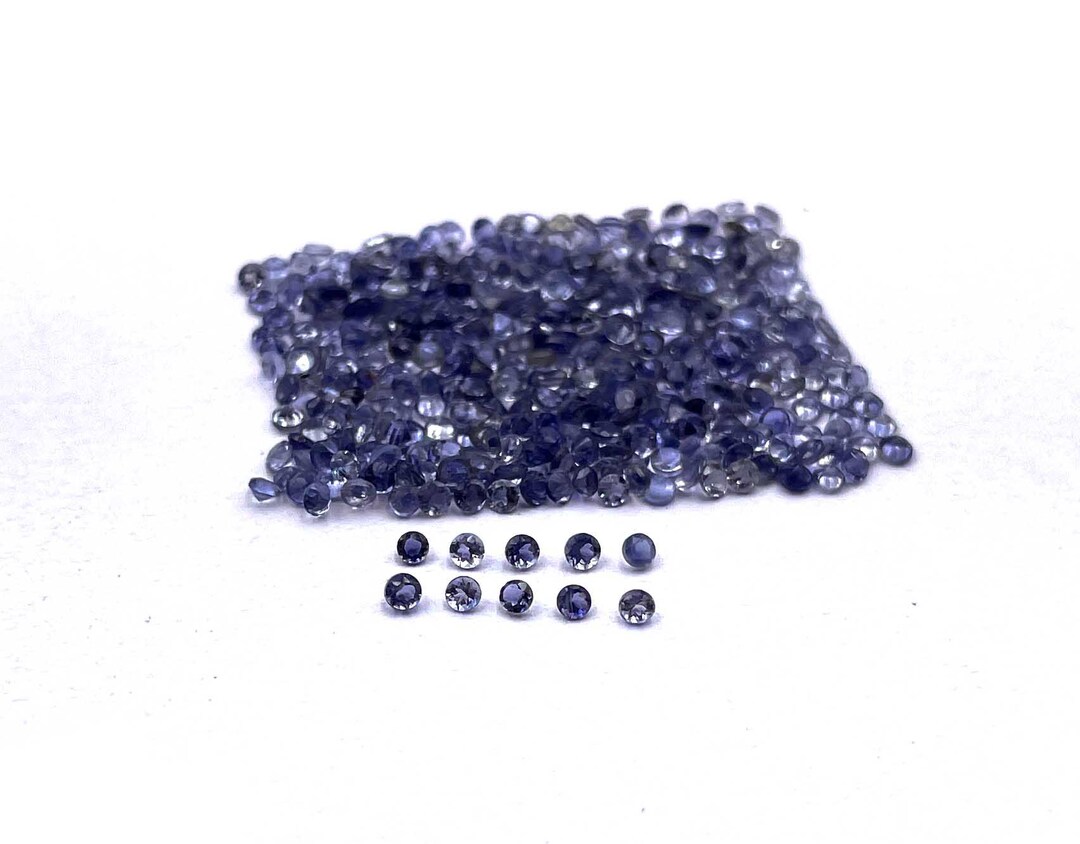 Natural Iolite Round Cut Loose Gemstone Lot 100 Pcs 1.50 MM, Iolite Cut ...