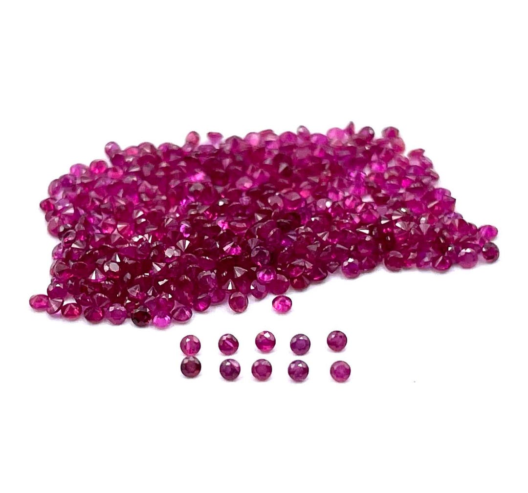 Natural Ruby Round Cut Loose Gemstone Lot 100 Pcs 1 MM, Ruby Faceted ...