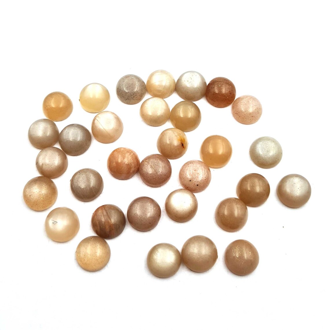 Natural Chocolate Moonstone Round Cabochon Loose Gemstone Lot - Etsy