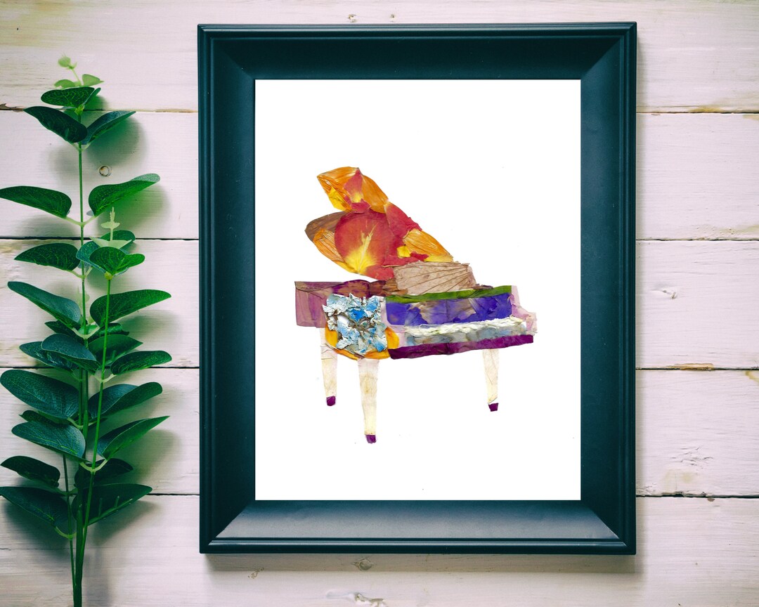 Piano Print, Baby Grand Piano Gifts, Pressed Flower Art Print - Etsy