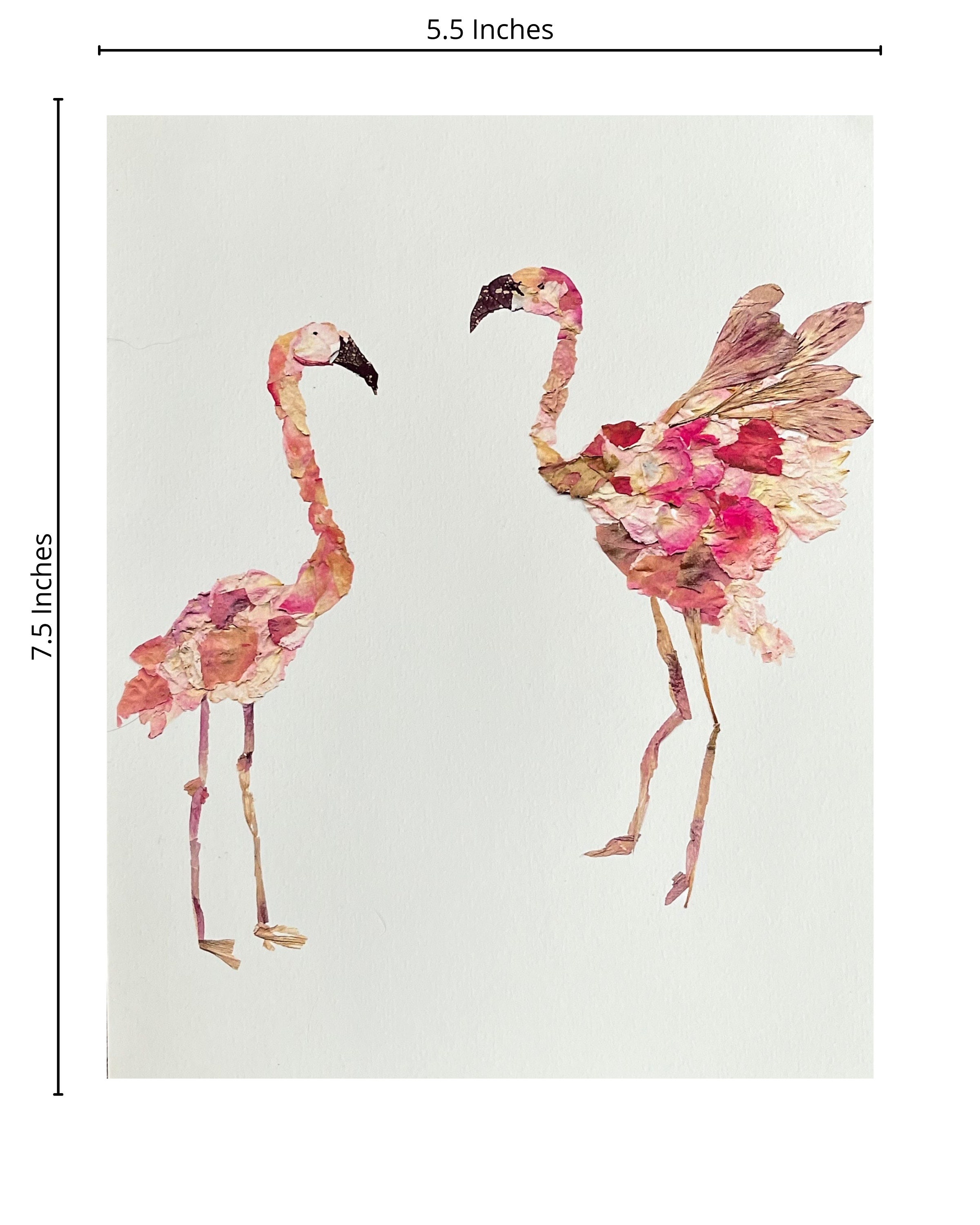 Flamingo Print, Flamingo Gifts, Pressed Flower Art Print - Etsy