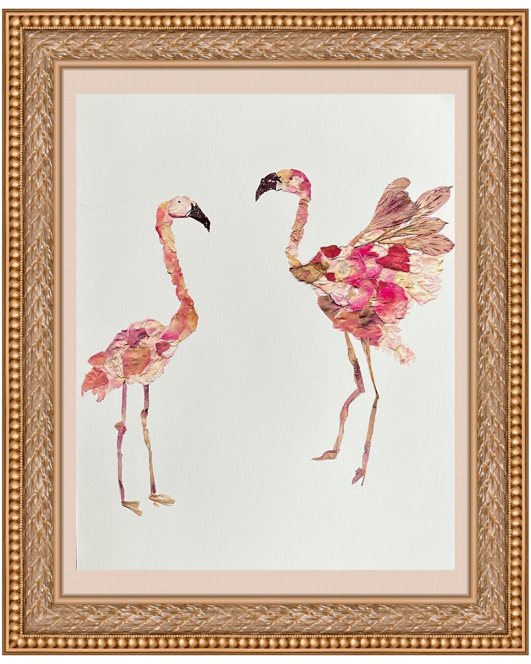 Flamingo Print, Flamingo Gifts, Pressed Flower Art Print - Etsy