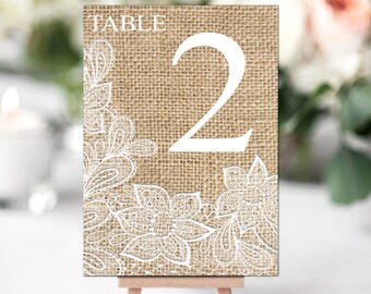 Burlap Table Numbers - Etsy